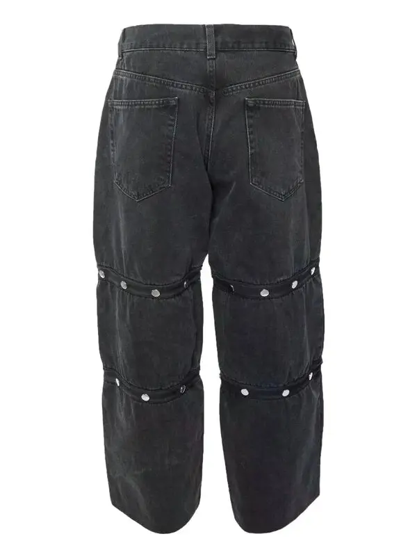 Attico Button-detail Deconstructed Jeans - Black
