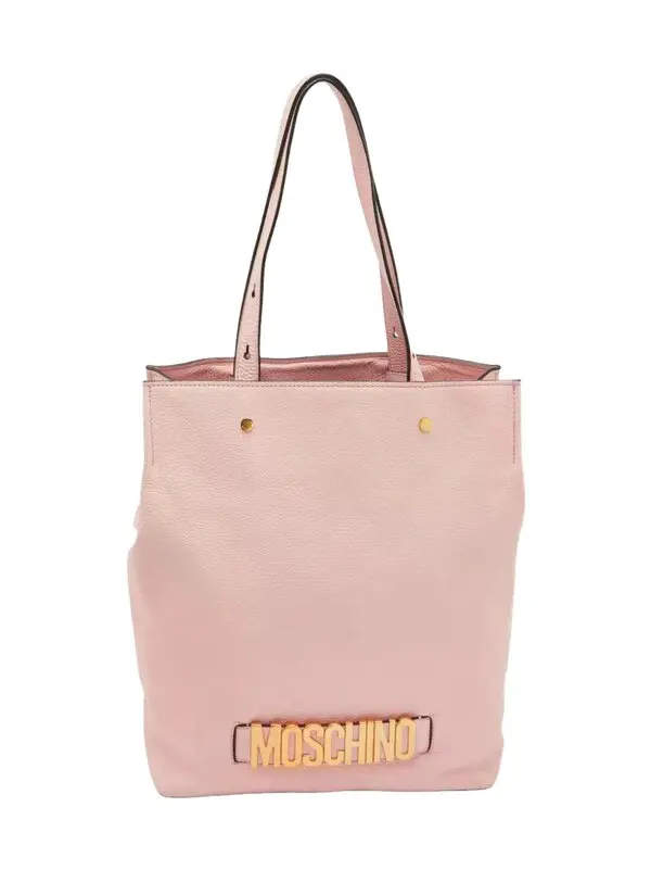 Moschino Medium Logo-plaque Leather Tote Bag - Pink