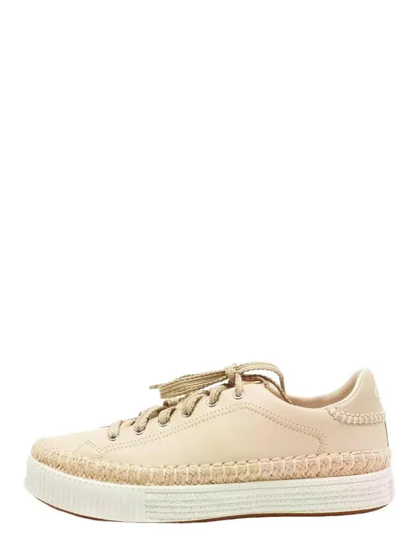 Chloé Telma Lace-up Low-top Sneakers With Braided Midsole - Neutrals