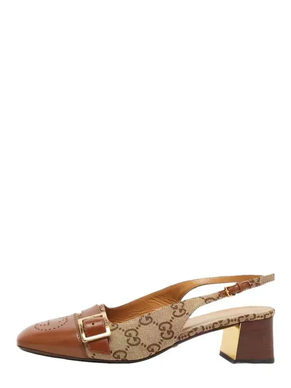 Gucci Gg Monogram Slingback Pumps - Neutrals