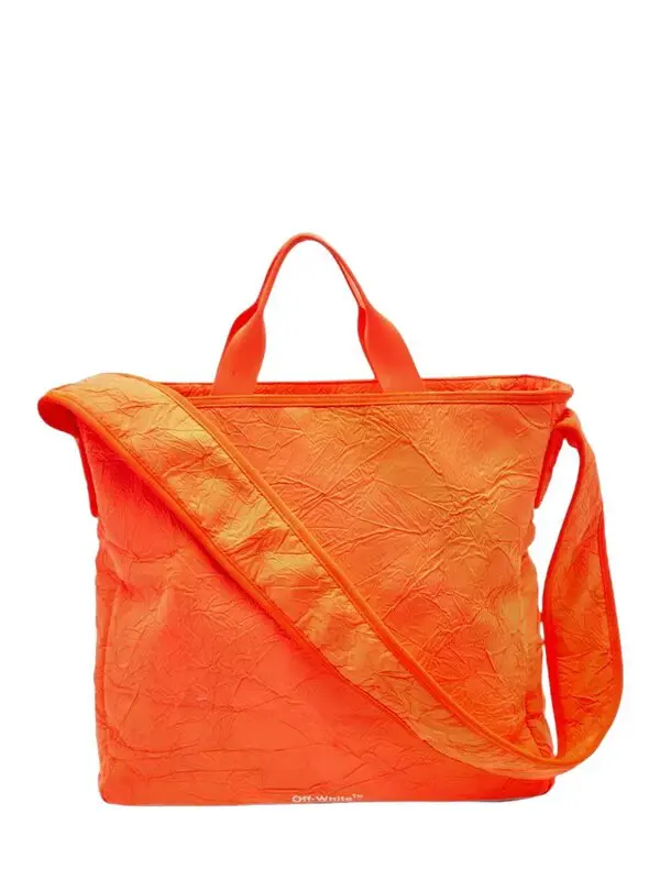 Off-White Logo-detail Crinkled Tote Bag - Orange