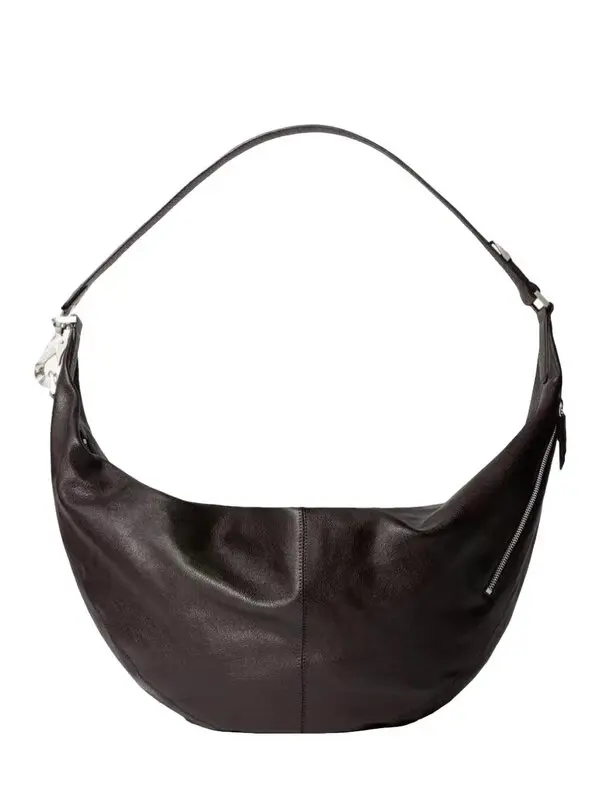 LEMAIRE Large Quiver Clip Bag In Grained Buffalo Leather - Brown