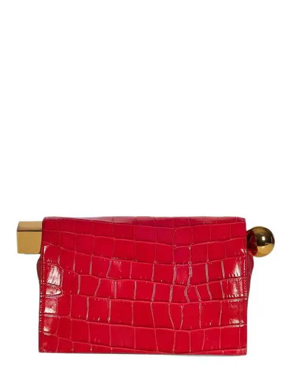 Jacquemus Croc-effect Foldover Clutch - Red