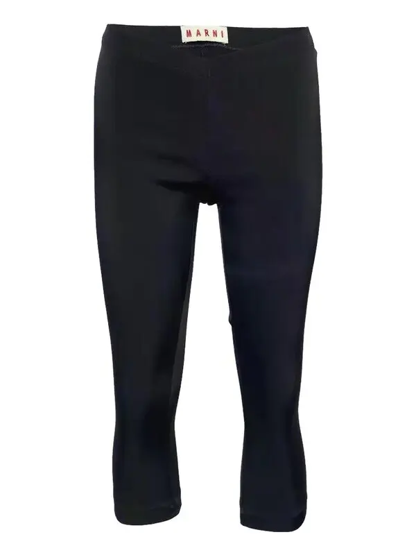 Marni Cropped Slim Fit Trousers With Elasticated Waistband - Black