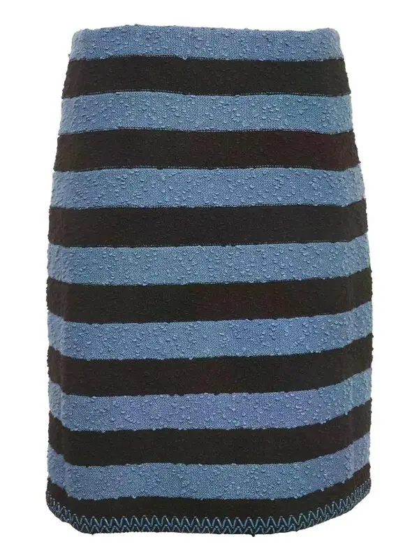 Sonia Rykiel Paris Striped Bouclé Mini Skirt - Blue