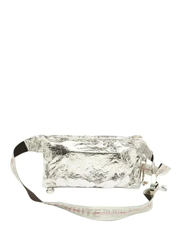 Off-White Crinkle Leather Belt Bag - Silver