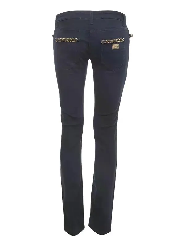 Elisabetta Franchi Chain-detail Slim-fit Jeans - Blue