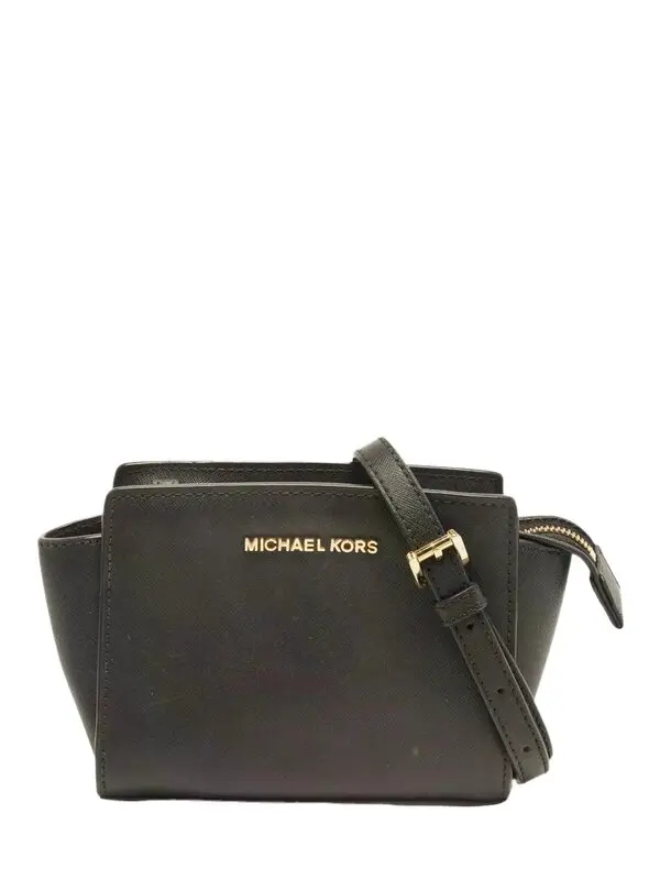 Michael Kors Selma Saffiano Leather Crossbody Bag - Black