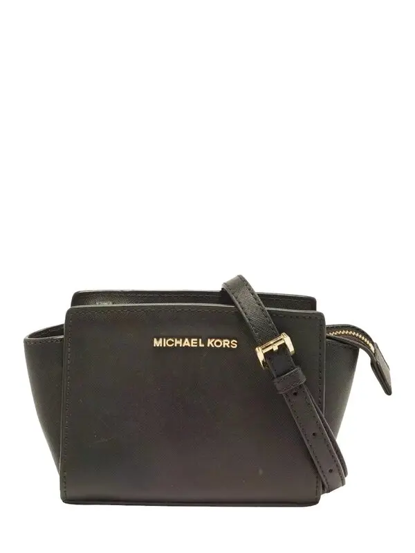 Michael Kors Selma Saffiano Leather Crossbody Bag - Black