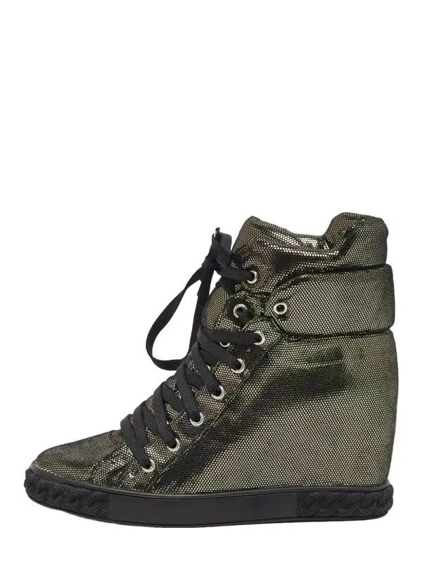 Casadei Wedge-heel High-top Sneakers - Gold