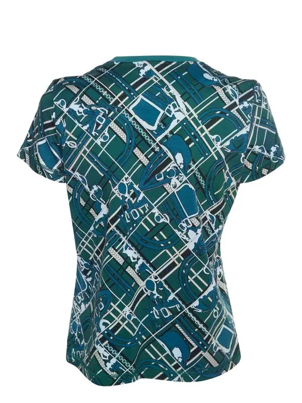 Hermès Printed Short-sleeve Crewneck T-shirt - Green