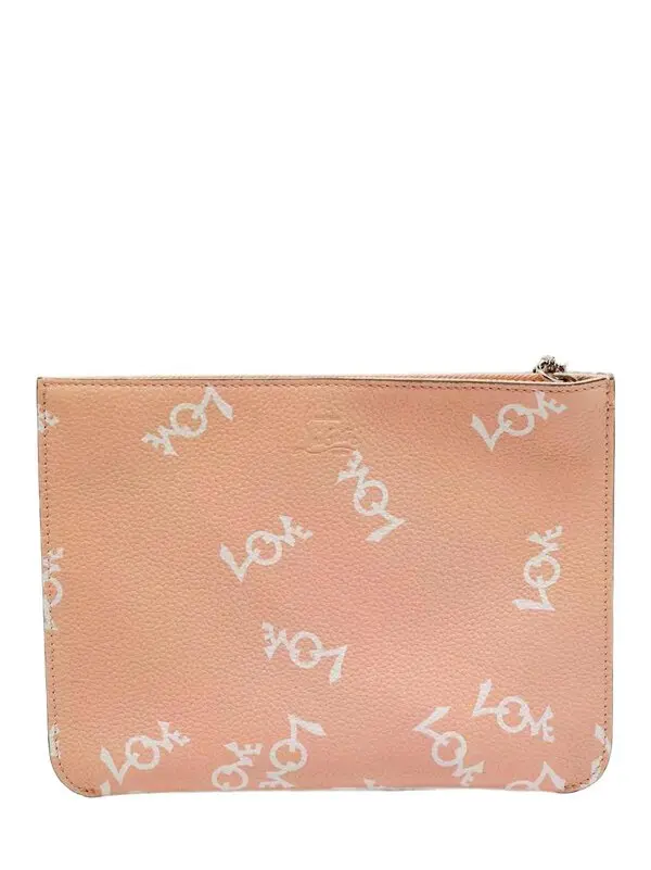 CHRISTIAN LOUBOUTIN Loubicute Love-print Clutch Bag - Pink