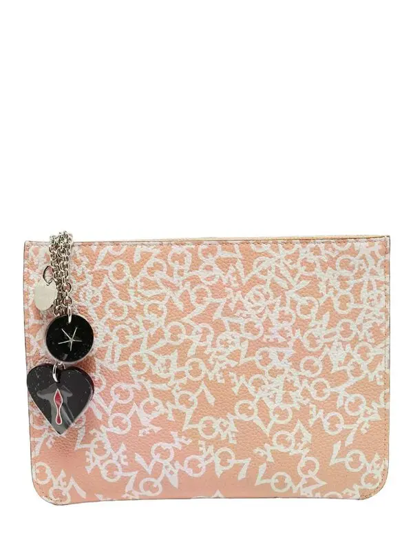 CHRISTIAN LOUBOUTIN Loubicute Love-print Clutch Bag - Pink