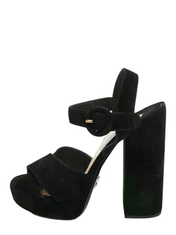Prada Platform Ankle-strap Sandals - Black