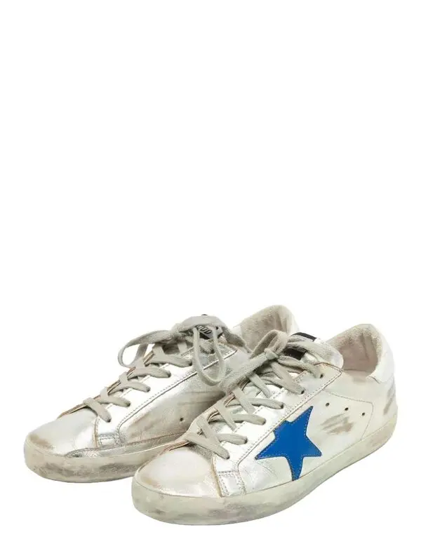 GOLDEN GOOSE Super Star Sneakers With Star Patch - Silver