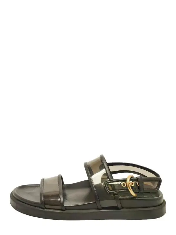 GIANVITO ROSSI Bilbao Slingback Sandals With Transparent Panels - Black