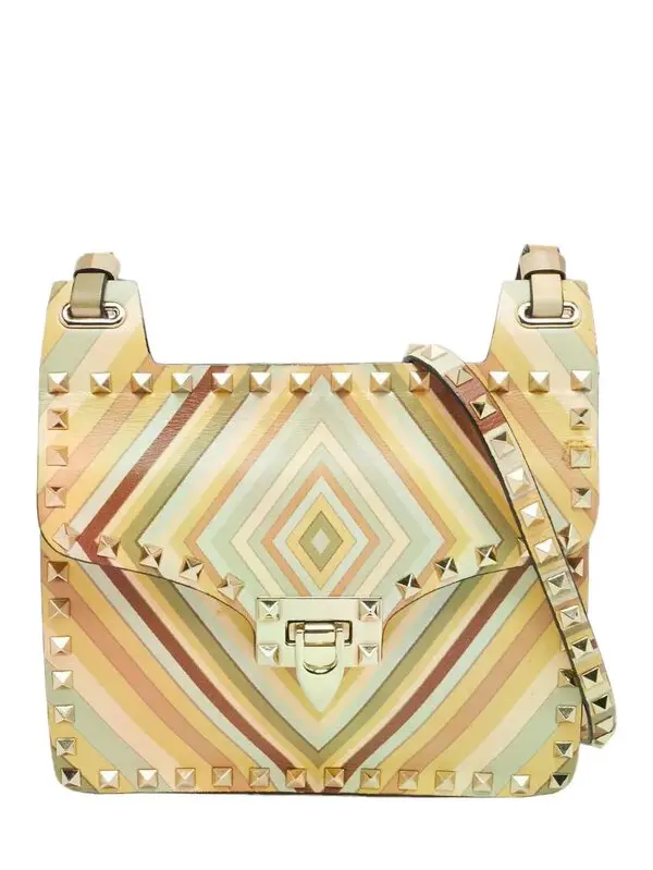 Valentino Garavani 1975 Rockstud Print Crossbody Bag - Neutrals