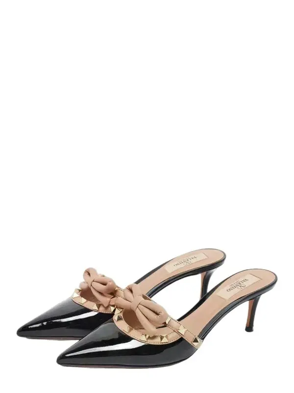Valentino Garavani Rockstud Bow Mules - Black