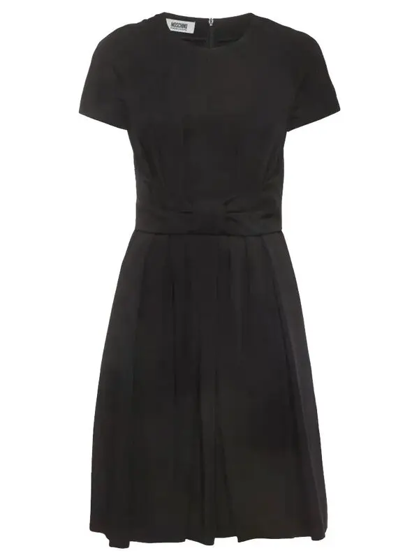 Moschino Pleated Bow Midi Dress - Black