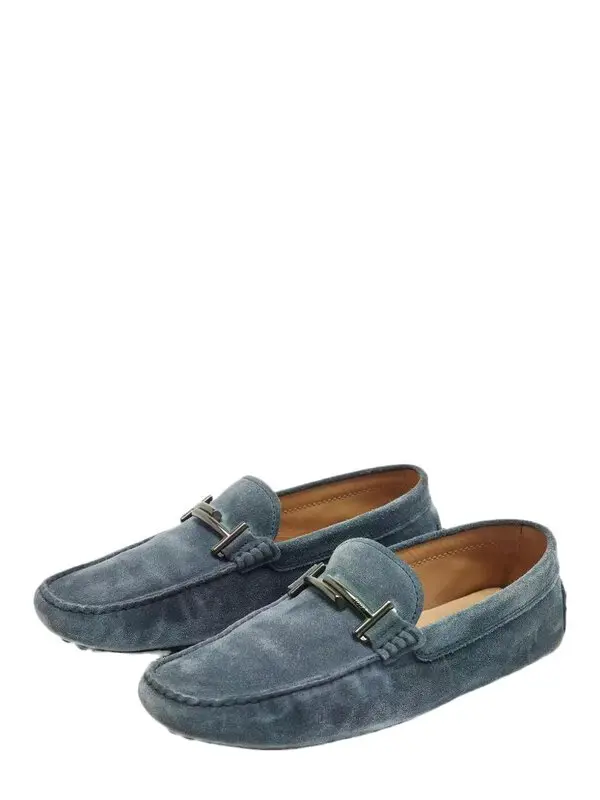 TOD'S Double T Suede Loafers - Blue
