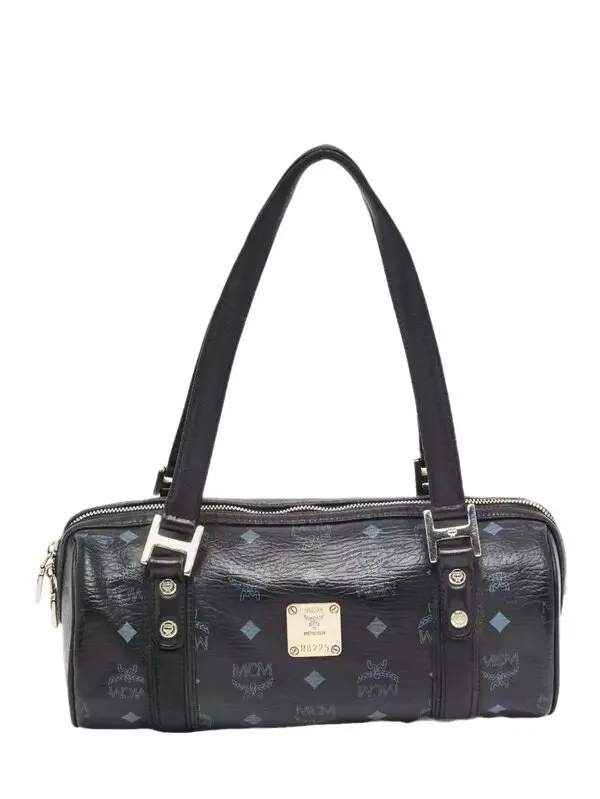 Mcm Visetos Barrel Tote Bag - Black