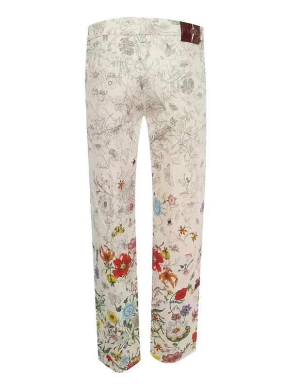 Gucci Floral-print Jeans - Neutrals