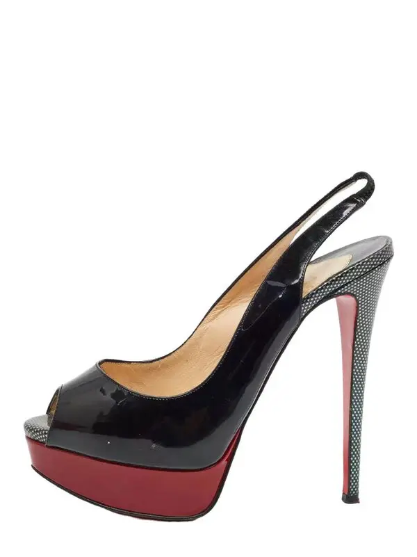 CHRISTIAN LOUBOUTIN Lady Peep Slingback Sandals - Black