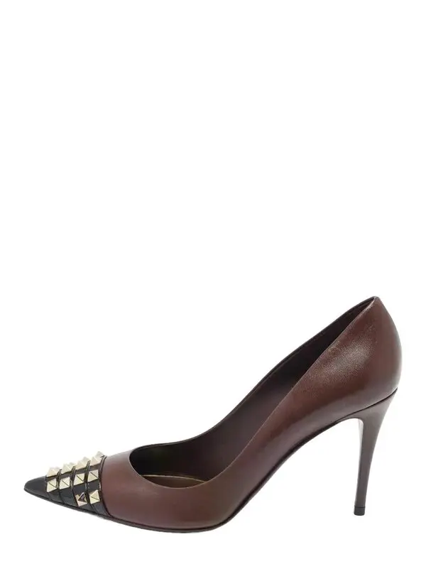 Valentino Garavani Studded Pointed Toe Pumps - Brown