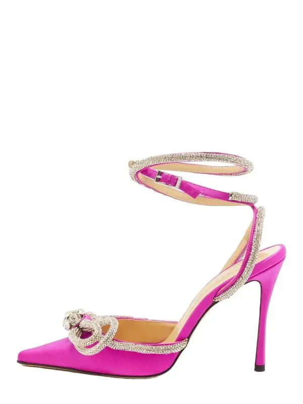 Mach & Mach Double Bow Crystal-embellished Heeled Pumps - Pink