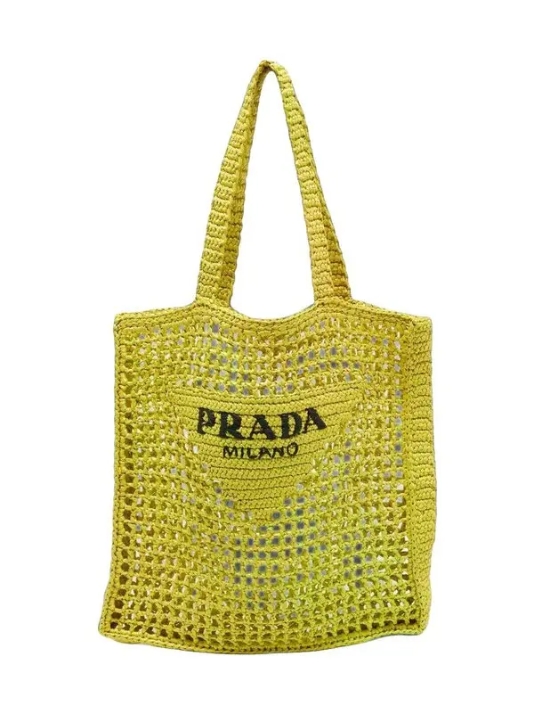 Prada Crochet Tote Bag - Yellow