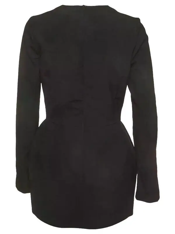 Magda Butrym Wool Floral Appliqué Mini Dress - Black