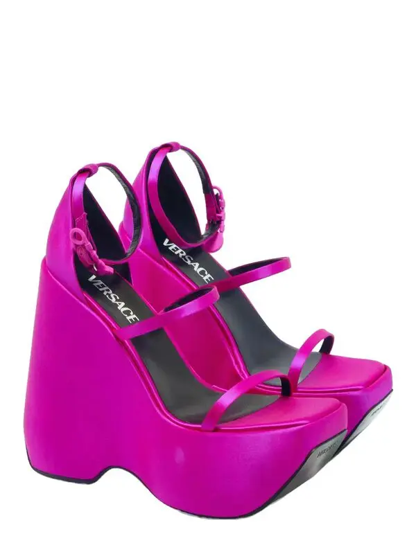 Versace Medusa Platform Wedge Sandals - Pink