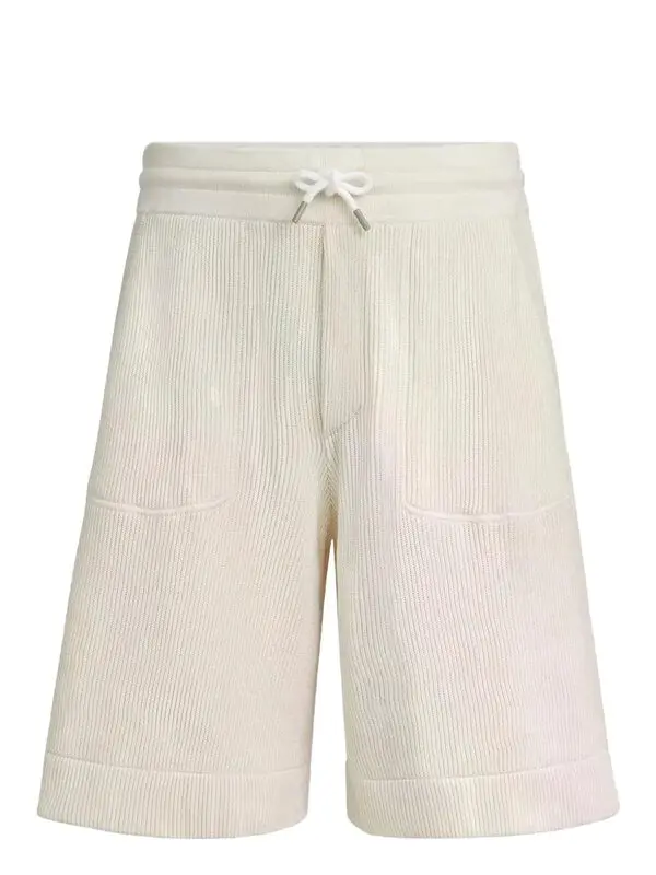 Brunello Cucinelli Cotton English Rib Knit Bermuda Shorts - Neutrals