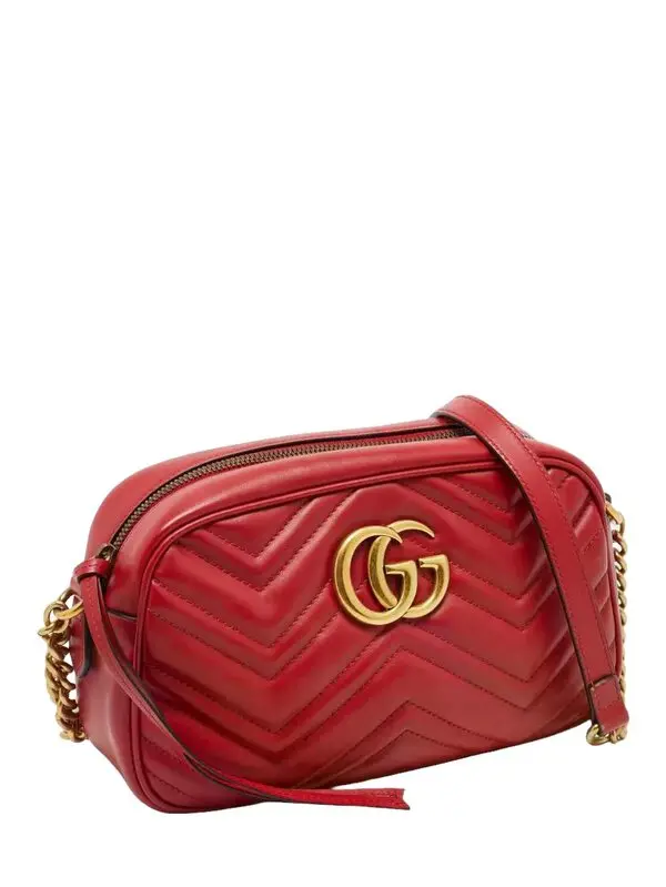 Gucci Small Gg Marmont Matelassé Camera Bag - Red