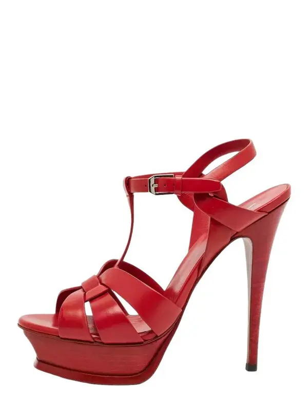 Saint Laurent Tribute Platform Sandals - Red