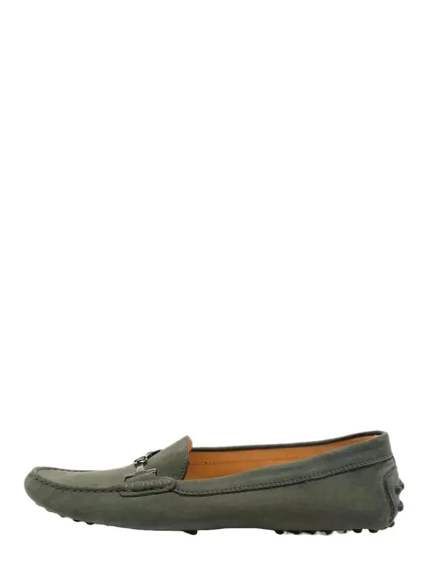 TOD'S Leather Gommino Double T Loafers - Green