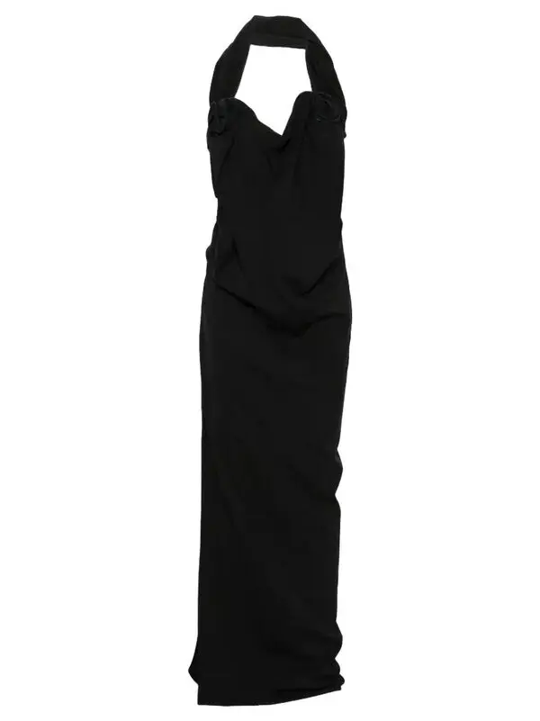 Magda Butrym Rosette Detail Draped Maxi Dress - Black