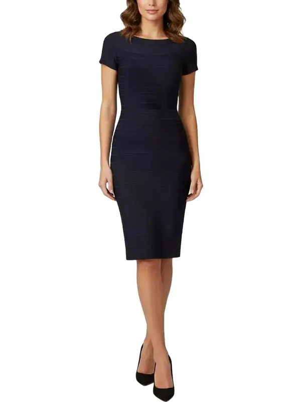 Herve Leger Bandage Short-sleeve Midi Dress - Blue