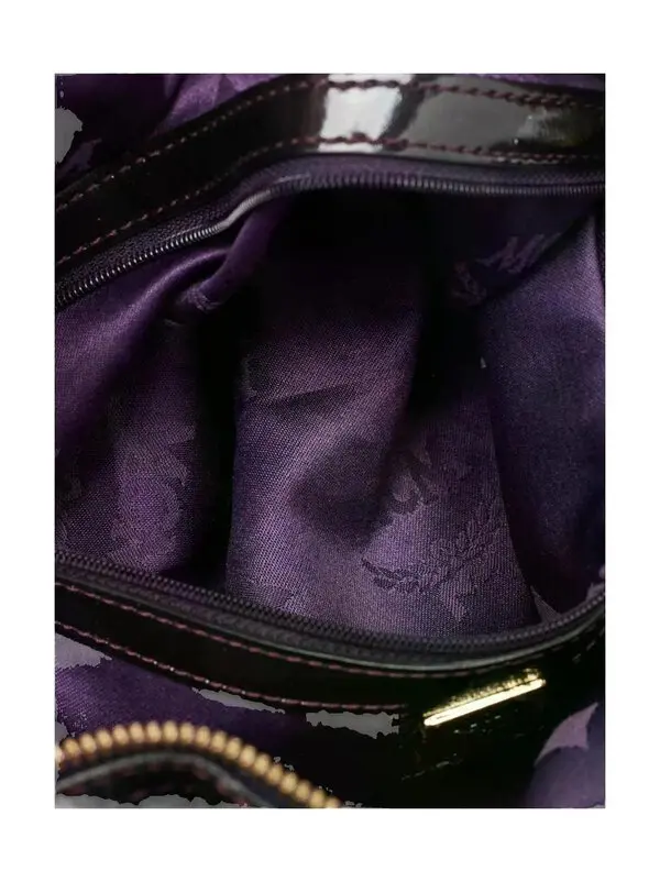 Mcm Studded Patent Leather Satchel Bag - Brown