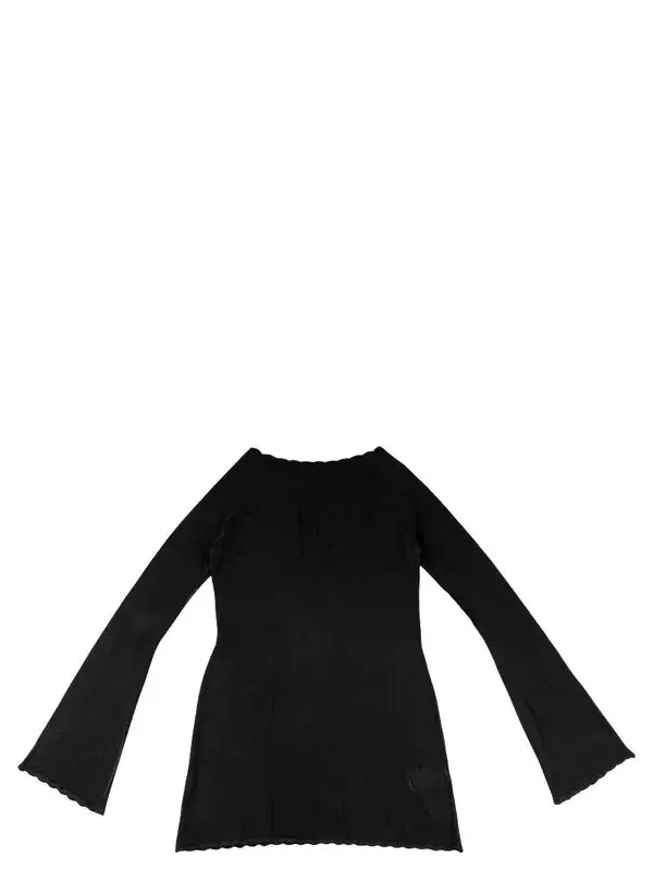 Chrome Hearts Mesh Flare Sleeve Mini Dress - Black
