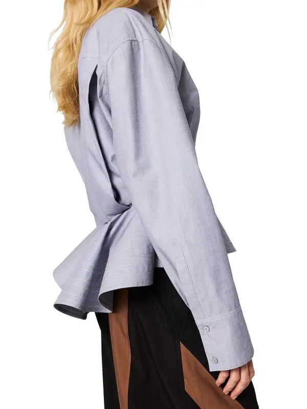 Stella McCartney Chambray Peplum Shirt - Blue/grey