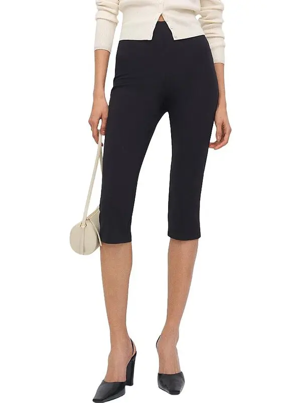 REFORMATION Cropped Knit Pants - Black