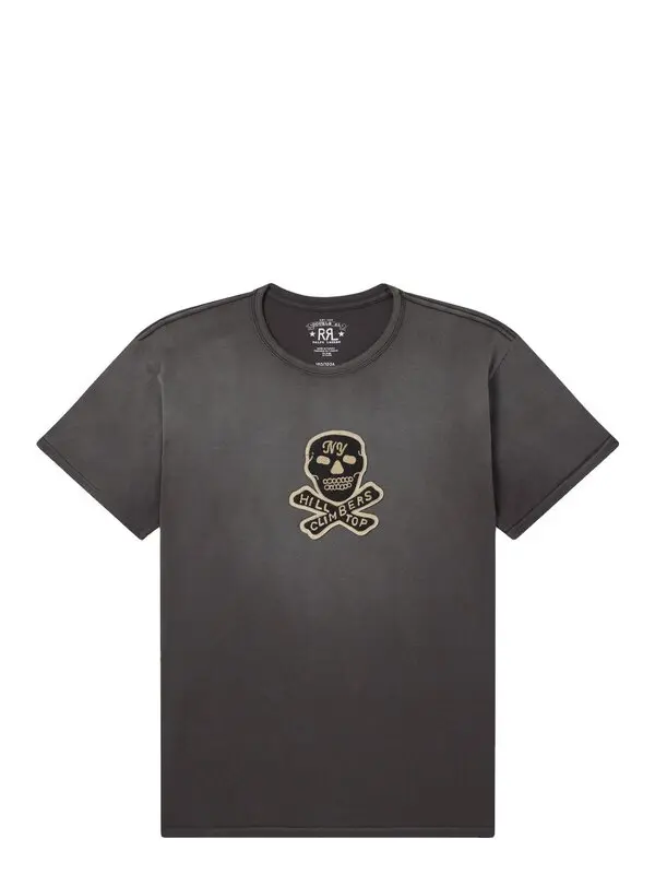 Ralph Lauren Appliquéd Cotton-jersey T-shirt - Black