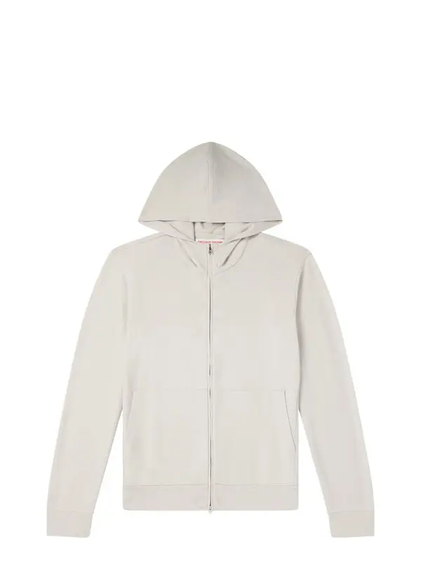 Orlebar Brown Mathers Wool-jersey Zip-up Hoodie - Neutrals
