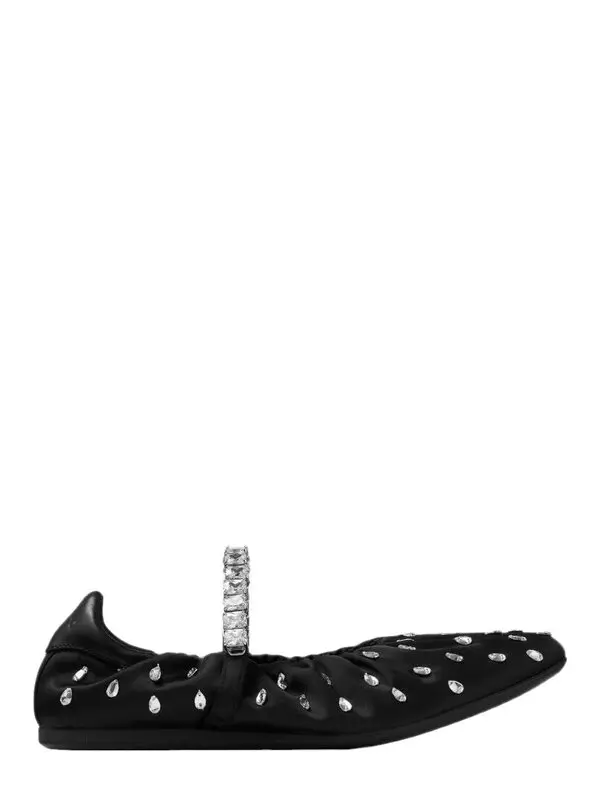 JIMMY CHOO Embellished Ballet Flats - Black