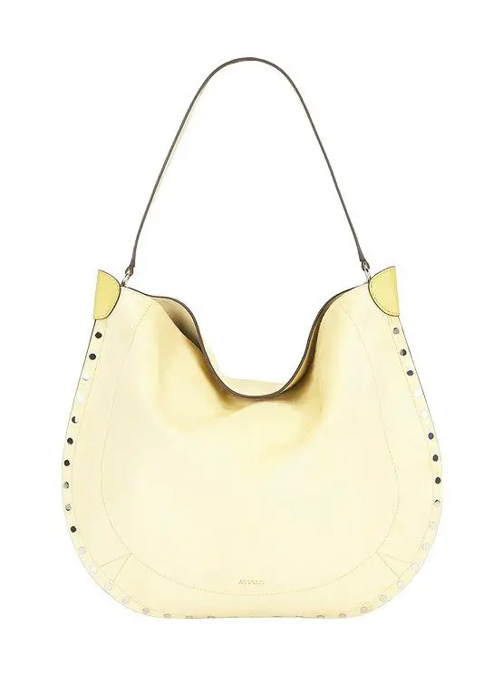 Isabel Marant Étoile Oskan Hobo Soft Shoulder Bag In Tan - Straw