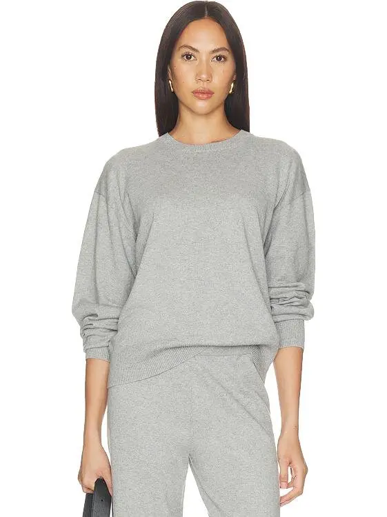 Eterne Brock Cotton Cashmere Sweater - Grey