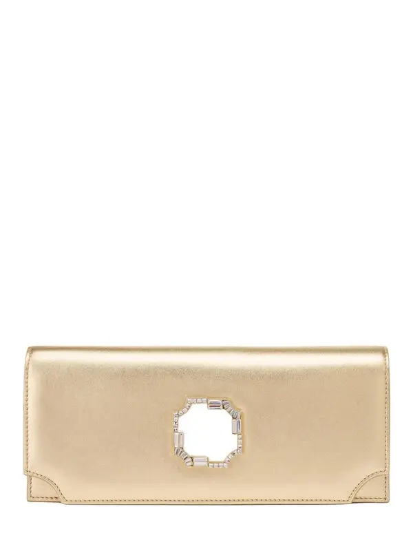 MALONE SOULIERS Metallic Leather Vivien Clutch Bag - Gold