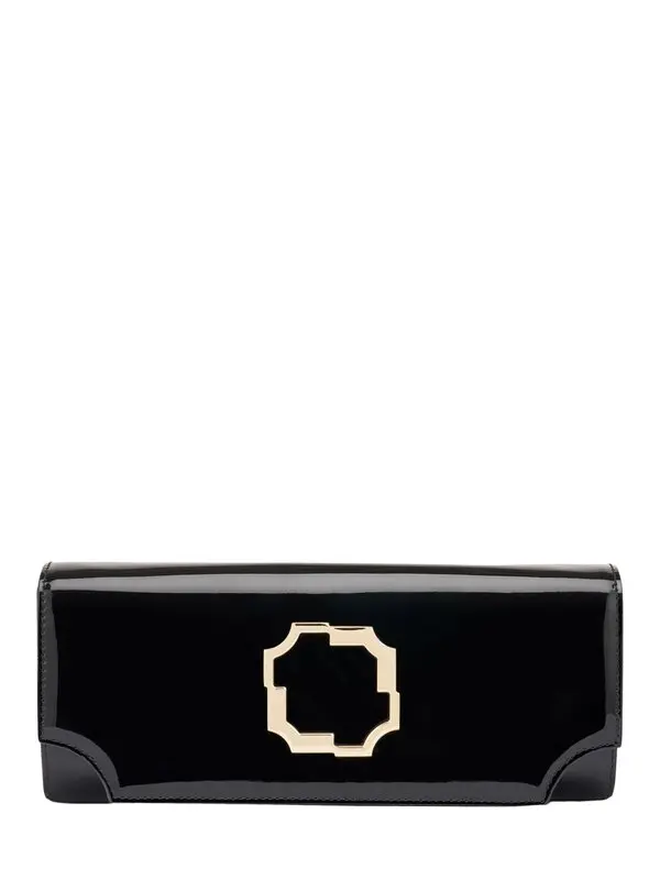 MALONE SOULIERS Patent Leather Vivien Chain Wallet - Black