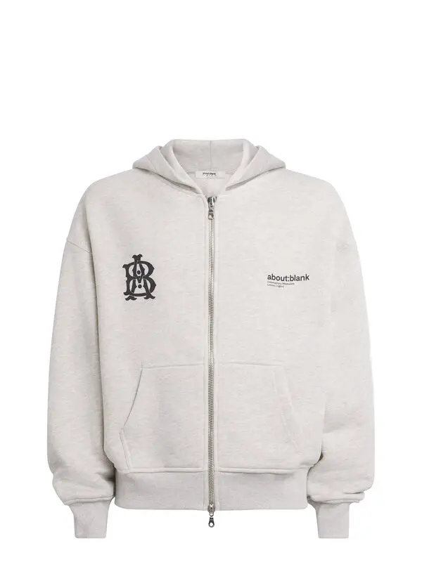 ABOUT:BLANK Cotton Monogram Hoodie - Grey